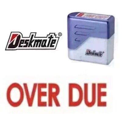 {OVER DUE} Deskmate Pre-Inked Self-Inking Rubber Stamp Office ...