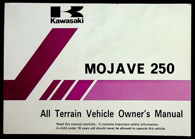 Kawasaki Motorcycle Owner's Manual OEM 1999 Mojave 250 All Terrain ...