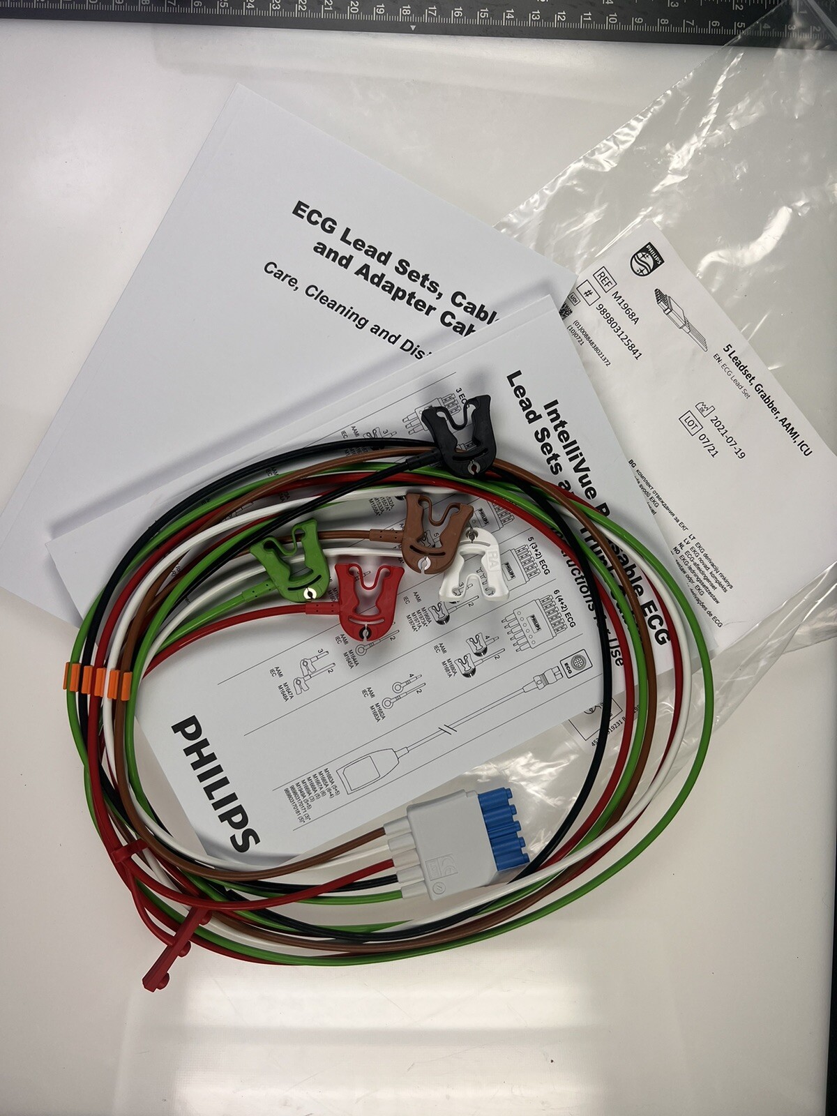 Philips 5 Lead Set, AAMI ICU, Grabber, ECG | M1968A | 98980312584 ...