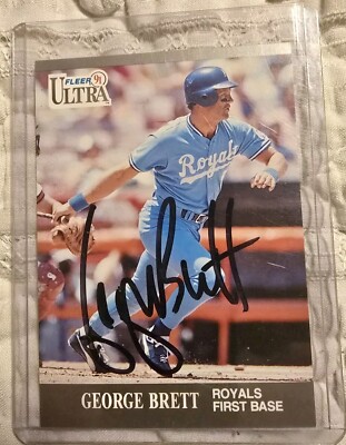 1991 Fleer George Brett Autographed Baseball Card | eBay