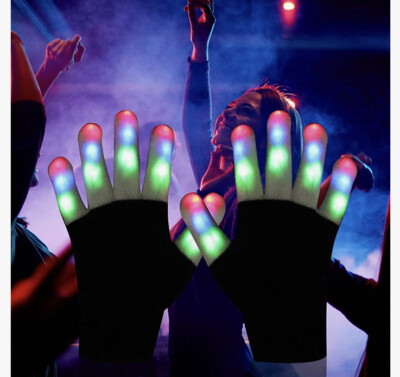LED Light up Gloves for Kids Adults Glow Rave EDM Gloves Finger Light ...