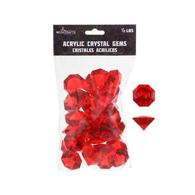 Mega Crafts - 1/2 Pound Acrylic Decorative Large Diamonds - Red | eBay