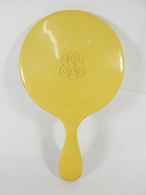 Vintage HANDHELD MIRROR IVORY DU BARRY PY-RA-LIN Beveled Glass 10" x 6 ...