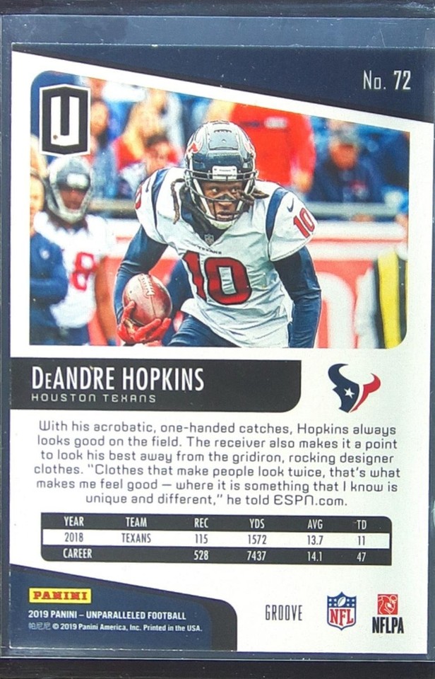 2019 Unparalleled DeAndre Hopkins Groove #72 Texans | eBay