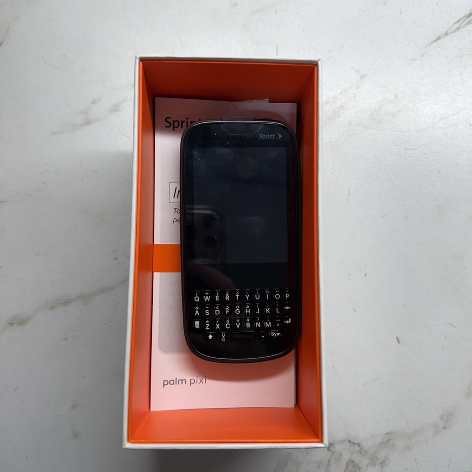 VTG Y2K Sprint Palm Pixi 120HK Phone Black QWERTY Keyboard - With Box ...