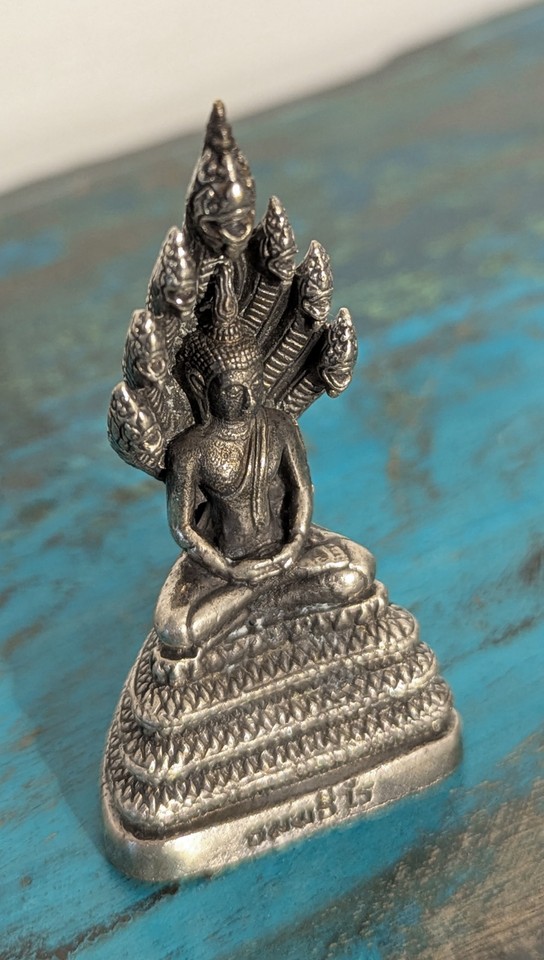 Beau Petit Bouddha Serpent En Argent, Statue De Naga Bouddha En TIBET ...