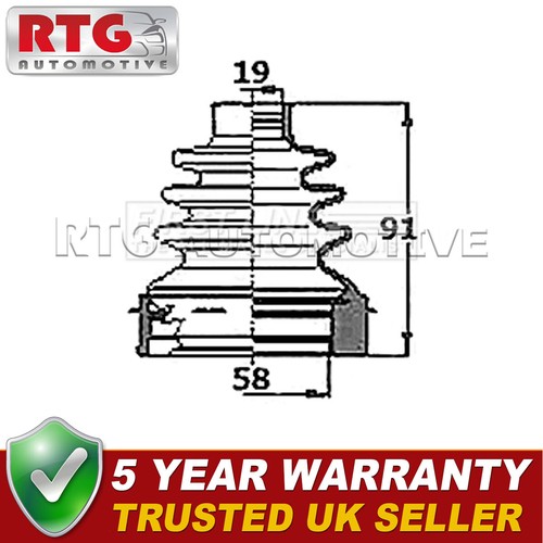 Front Inner CV Joint Boot Set Fits Corsa C1 Colt Aygo 107 Micra Note ...