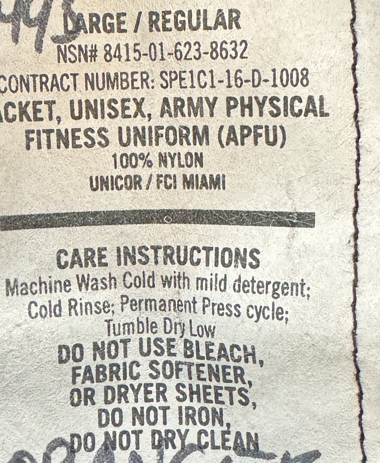 USGI Army Black Physical Fitness Uniform APFU PT Jacket Size LG-Regular ...