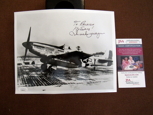CHUCK YEAGER SPEED OF SOUND ACE PILOT SIGNED AUTO VTG MUSTANG P-51D ...
