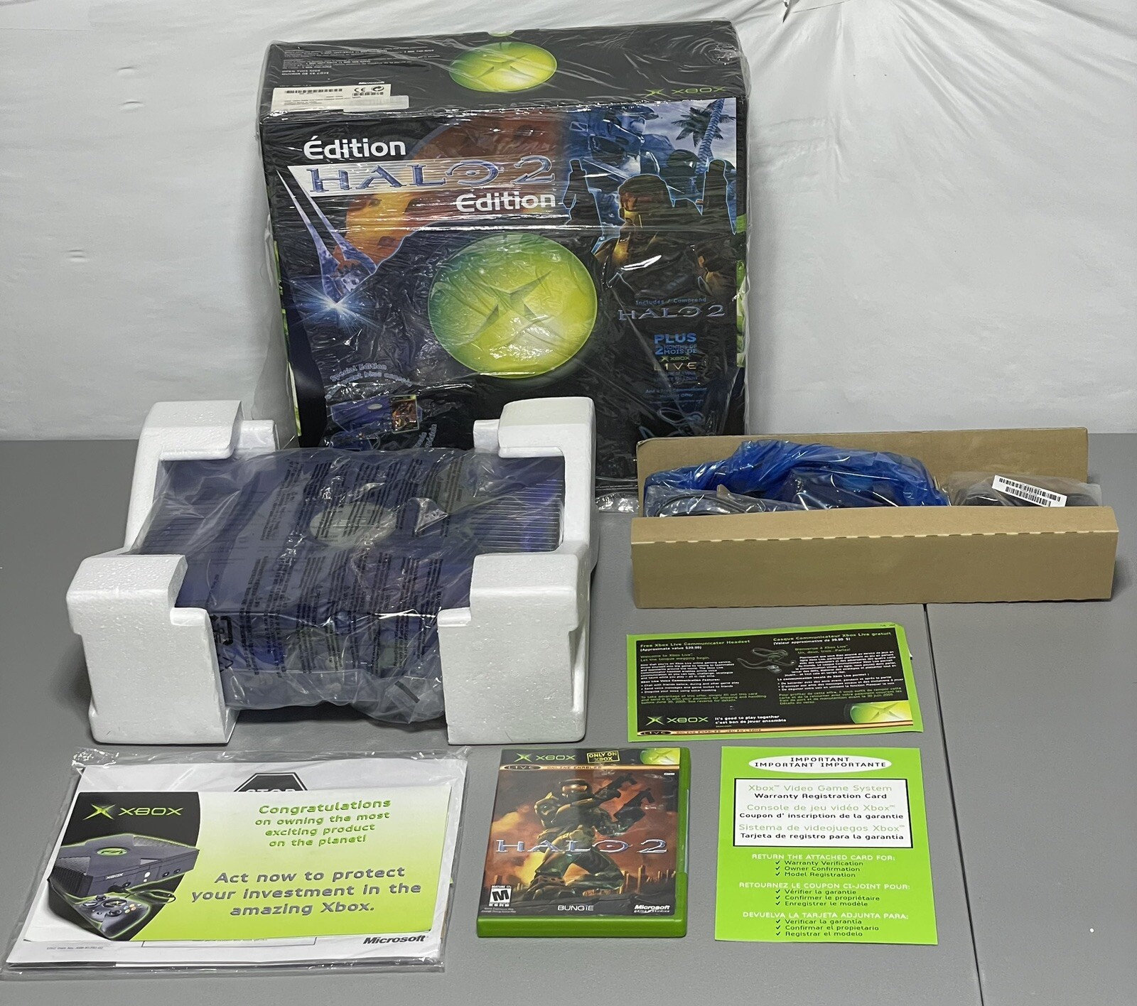 Microsoft Original Xbox Halo 2 SE Translucent Blue Console BRAND NEW ...