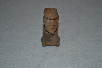 Pre-Columbian Colima Tarascan Clay Pottery Head Face on Stand Artifact ...