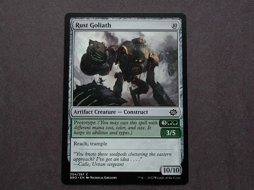 2022 MTG Artifact Creature "Rust Goliath" NM+ Magic Card #204 BRO ...