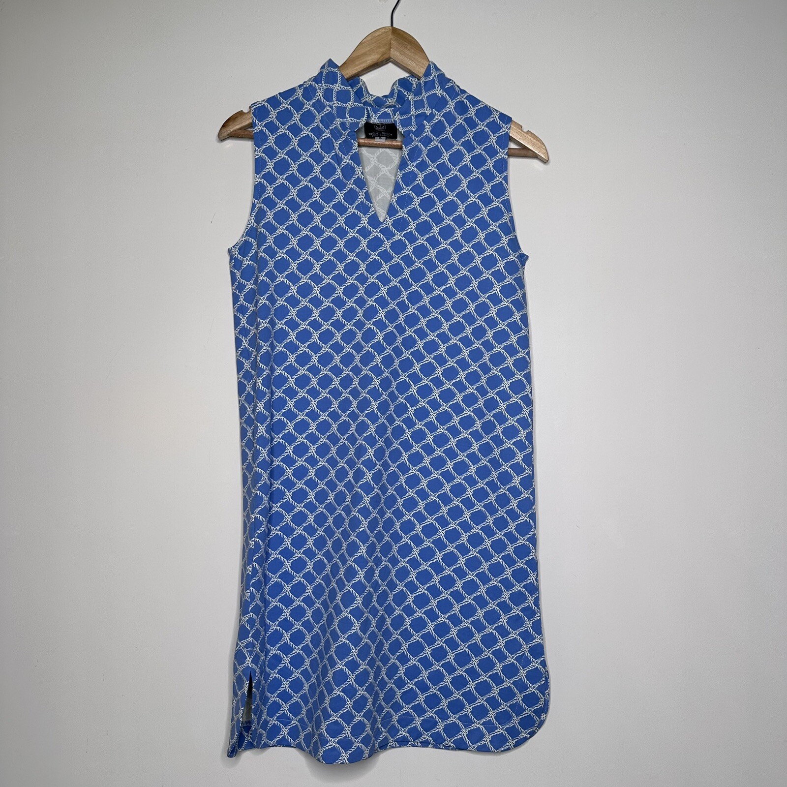 Sailor-Sailor Blue Nautical Rope Print Seaport Shift … - Gem