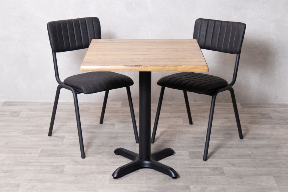 CAFE TABLE SET PINE SQUARE ISOTOP TABLE AND TWO CHAIRS CHOOSE YOUR ...