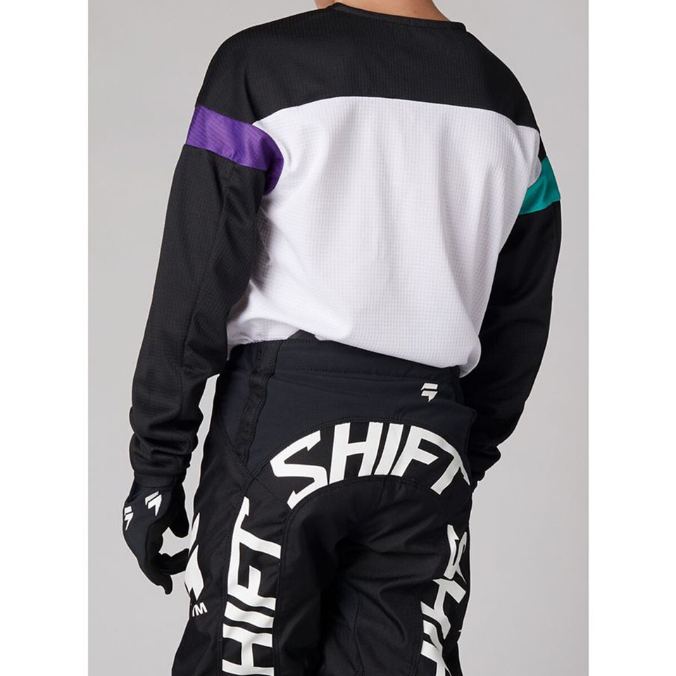 Shift Racing White Label Jersey Off-Road MX White/Ultraviolet YOUTH ...