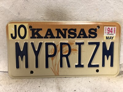 1994 Kansas Vanity License Plate “MYPRIZM” | eBay