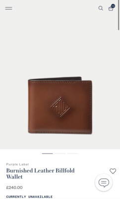 RALPH LAUREN PURPLE LABEL Burnished Leather Billfold Wallet | eBay