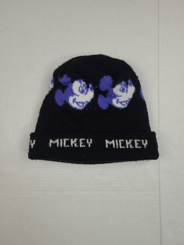 Vintage Purple Mickey Mouse Winter Beanie Knit KIDS HAT made In the USA ...