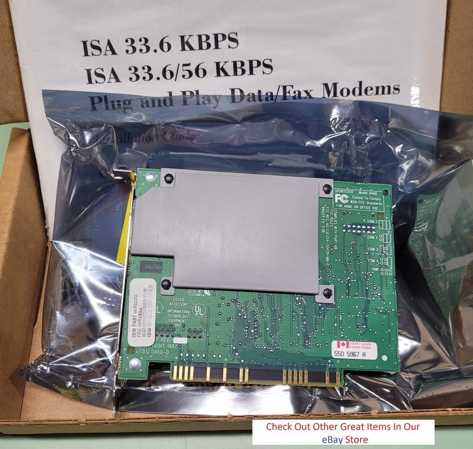IBM 01k1222 ISA Modem, Made by US Robotics **NEW** | eBay