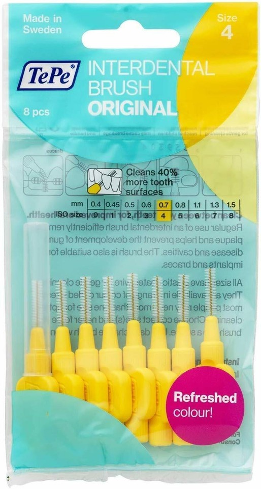 TePe Interdental Brushes | Original | 1 Pack of 8 Brushes - Chose Color ...