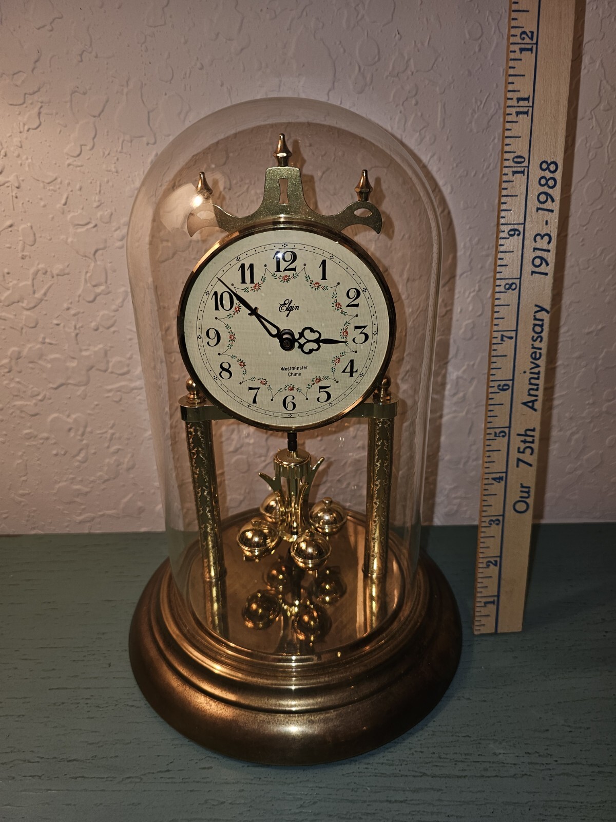 Vintage Elgin Glass-Dome Anniversary Clock | eBay