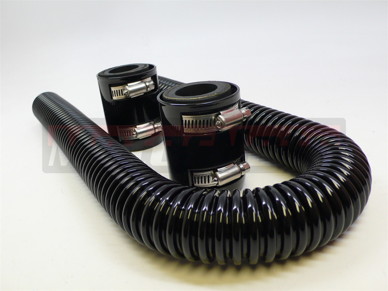 36" Black Stainless Steel Flex Coolant Radiator Hose Kit Aluminum End ...