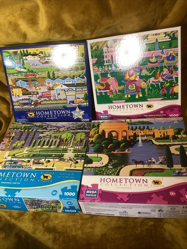 HOMETOWN COLLECTION - 1000 PIECE PUZZLES-LOT OF 4 -MEGA PUZZLES ...