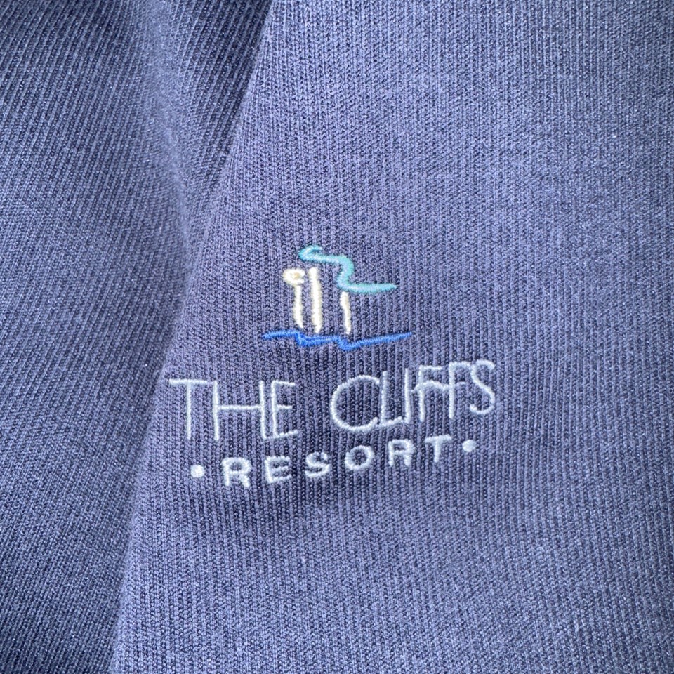 The Cliffs Resort Club Men Size XXL Navy 1/4 Zip Pullover Fairway ...