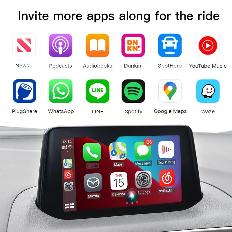 Mazda WIRELESS Android Auto Kit Apple Carplay CX5 CX3 CX9 MX5 Mazda 6 ...