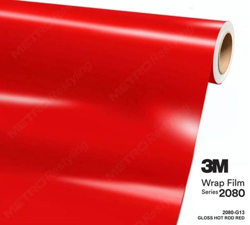 FULL 75' ROLL Genuine 3M 2080 G13 Gloss Hot Rod Red Vinyl Wrap Vehicle ...