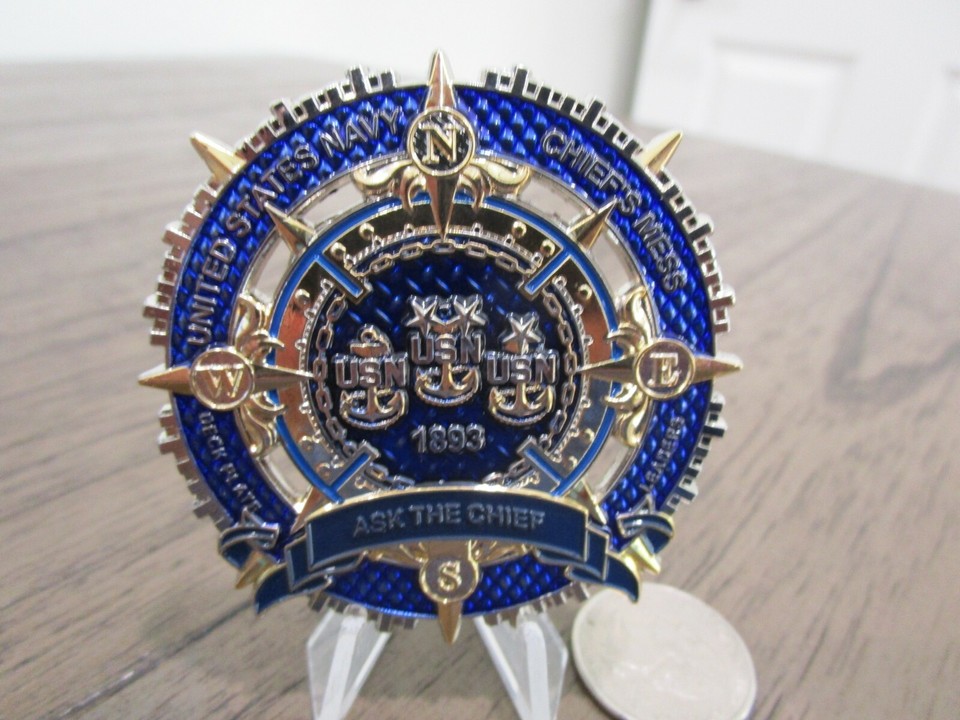 Navy Chiefs Goat Locker Chosen Few CPO USN Compass Challenge Coin | eBay