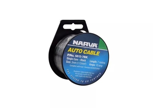 Narva Auto Cable 10A 3mm x 7m Black 5813-7BK | eBay Australia