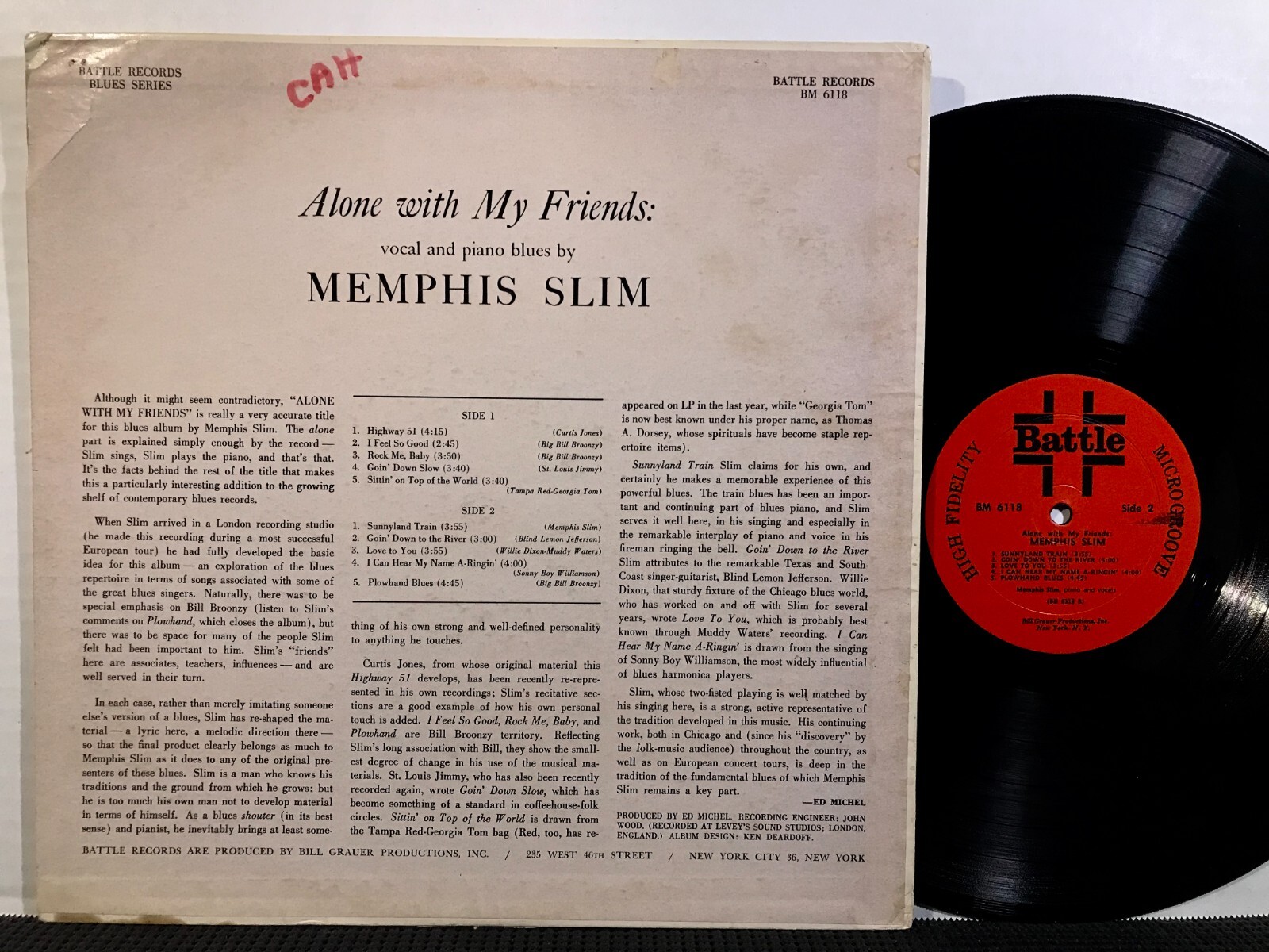 MEMPHIS SLIM Alone With My Friends LP BATTLE BM 6118 1969 Blues | eBay ...