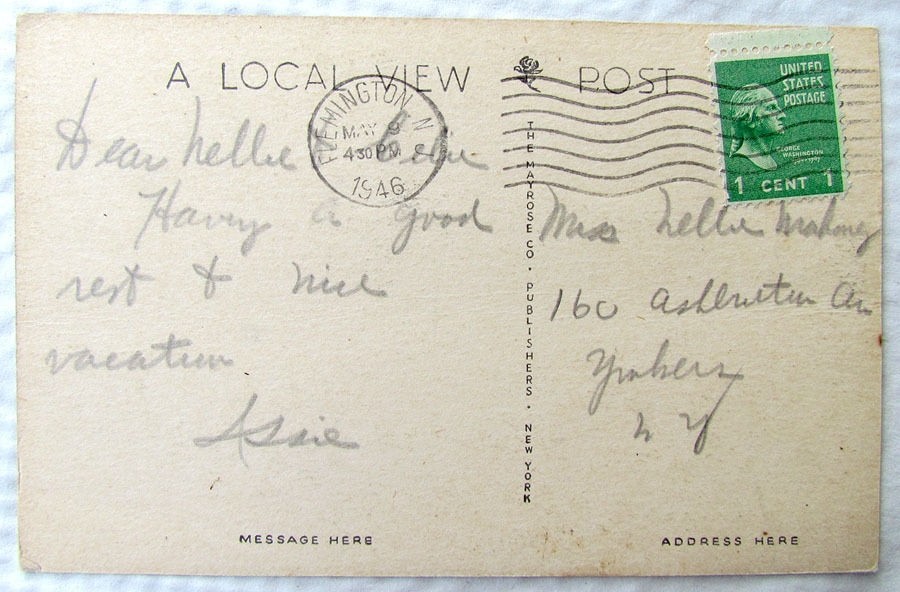 FLEMING CASTLE FLEMINGTON N.J. VINTAGE 1946 POSTCARD | eBay