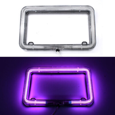 Pueple Universal Motorcycle Neon License Plate Frame Tag Bracket Holder ...