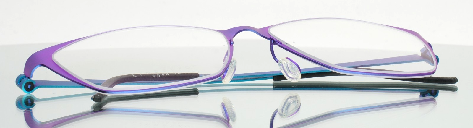 LINDGERG Strip 9554 Col 80 Blue Womens Semi Cat Eye Eyeglasses 52-15 ...