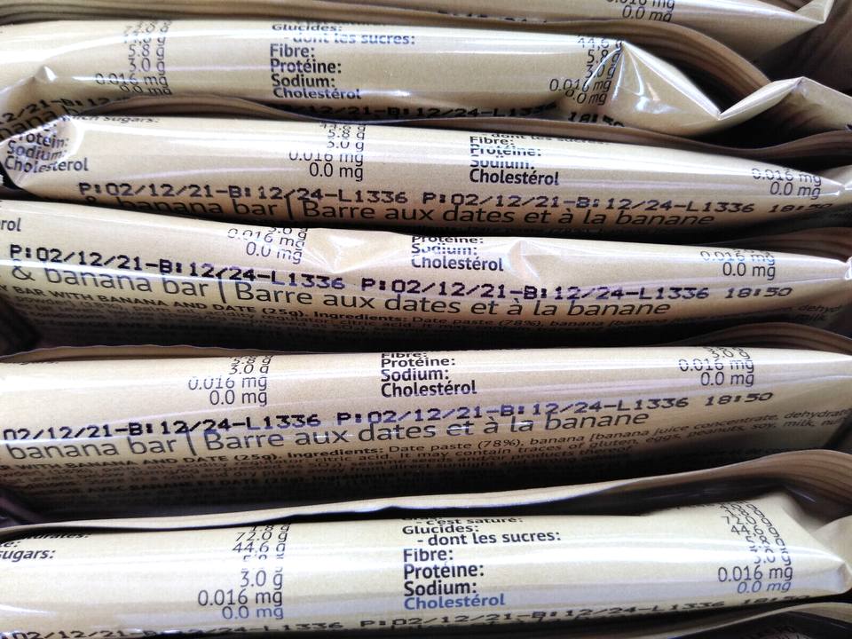 27x British Army Date & Banana Energy Bars - Ration - MRE - Emergency ...