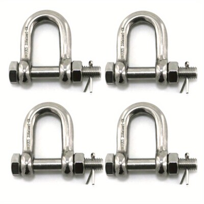 4pc M8 Stainless Steel 316 Rigging Shackle D Ring Clevis Shackle ...