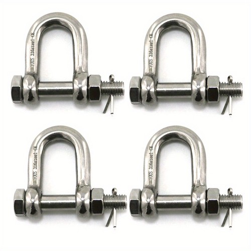 4pc M8 Stainless Steel 316 Rigging Shackle D Ring Clevis Shackle ...