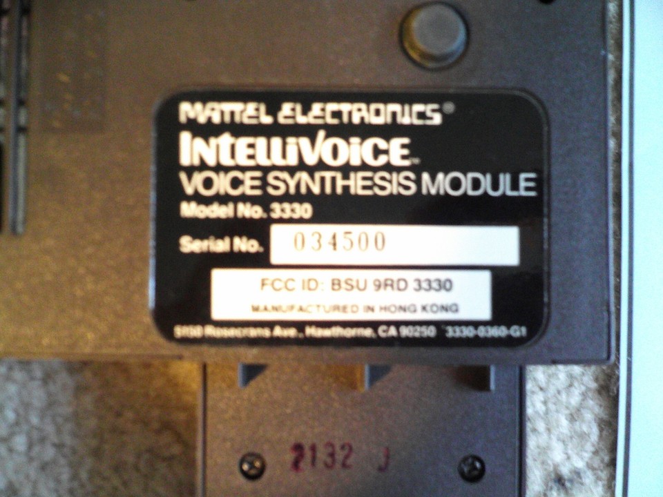 Vintage 1981 Mattel Intellivision Intellivoice Voise Synthesis Module w ...