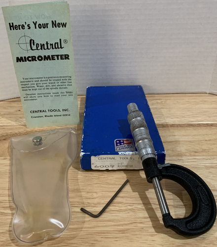Central Tools 6009 Micrometer 0-1” Tool Original Box Instructions ...