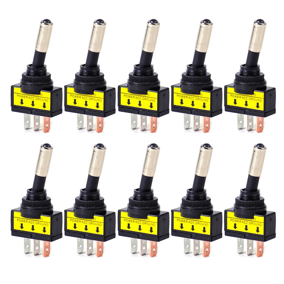 10x 12V 20A Car Boat Auto Blue LED Light Toggle Rocker Switch 3Pin SPST ...