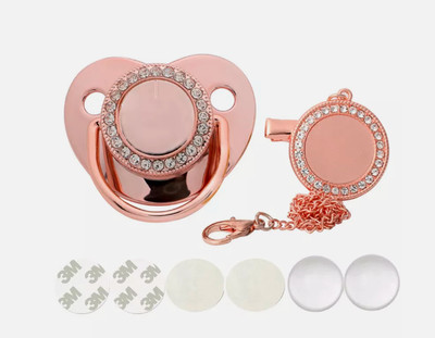 ROSE Gold BLANK DIY Viral Baby Pacifier with Sublimation Kit matching ...