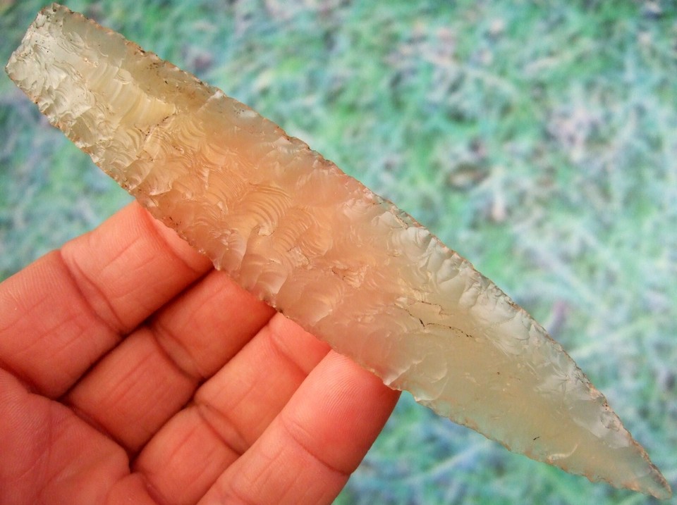 Super Fine 5 11/16 inch Semi-Trans Colorado Agate Basin Point wt COA ...