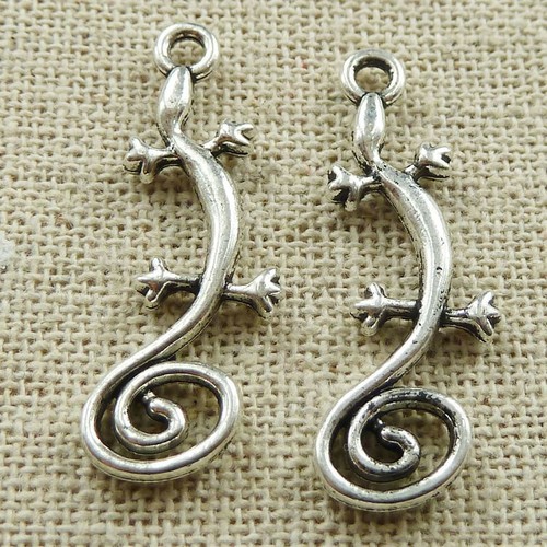Free Ship 150 pcs tibetan silver gecko charms 29x11mm L-476 | eBay