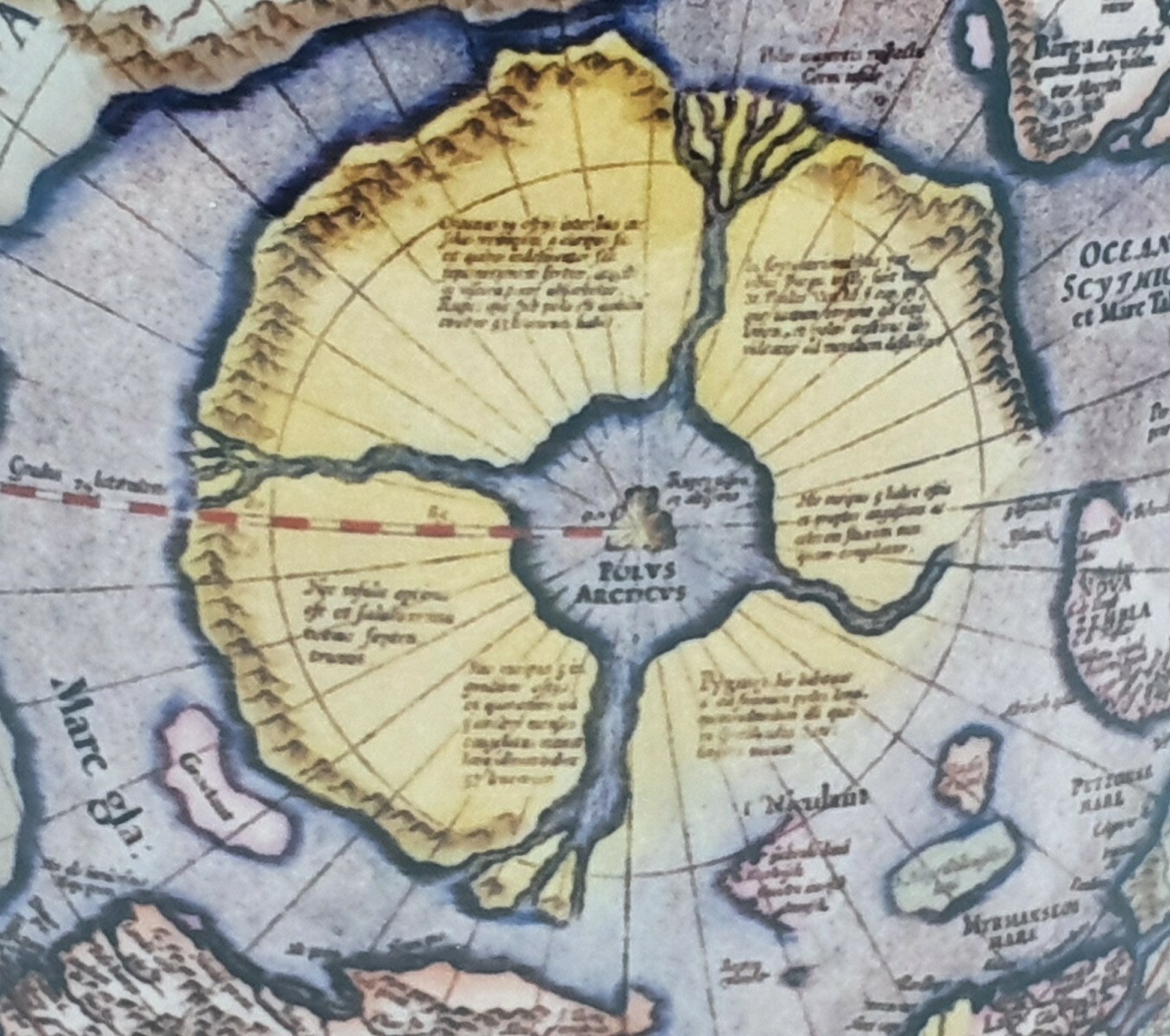 Arctic Continent Gerardus Mercator 1595 & Land Beyond Ice Wall Map Mug ...