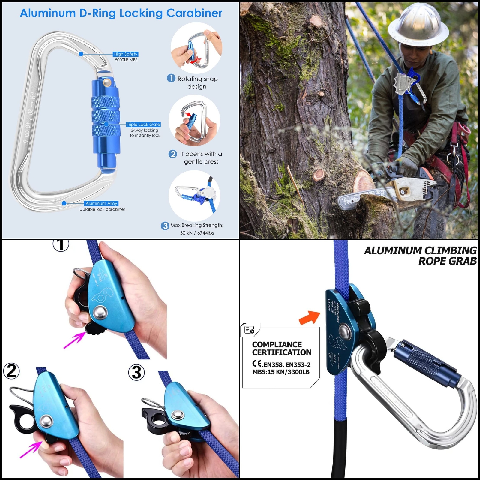 Flipline for Climbing Tree 1/2''X10Ft Tree Climbing Positioning Lanyard ...