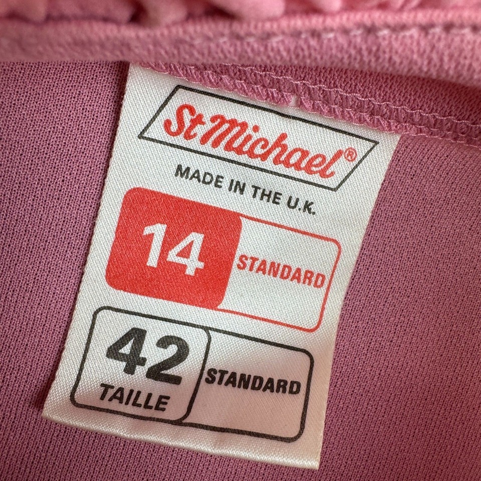 St Michael Dress 14 Women's Pink Polyester Vintage Retro Womens Dress ...