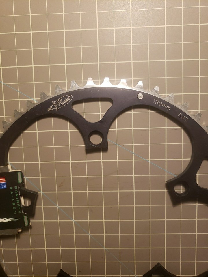Rocket Rings chainring, 130BCD, 54t, ramped and pinned, 6061-T6 ...