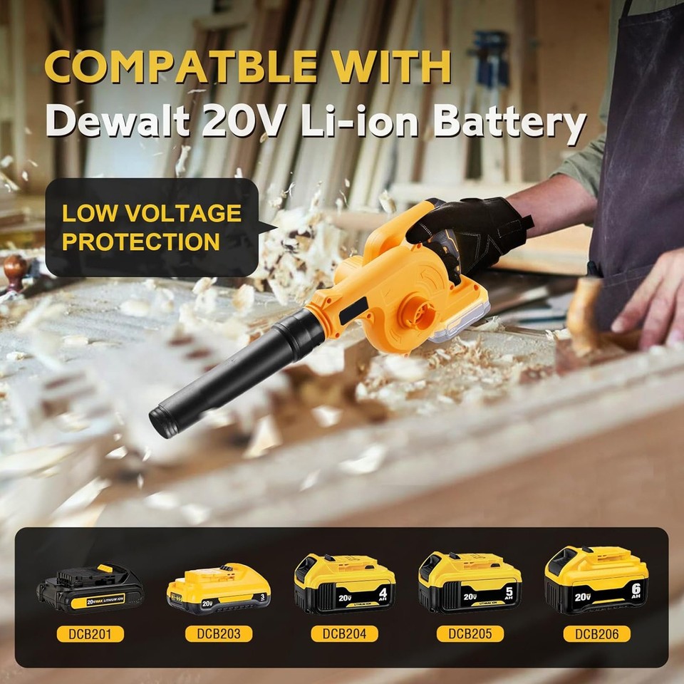 Cordless Leaf Blower For Dewalt 18-20V Battery 2-in-1 Blower&Vacuum ...